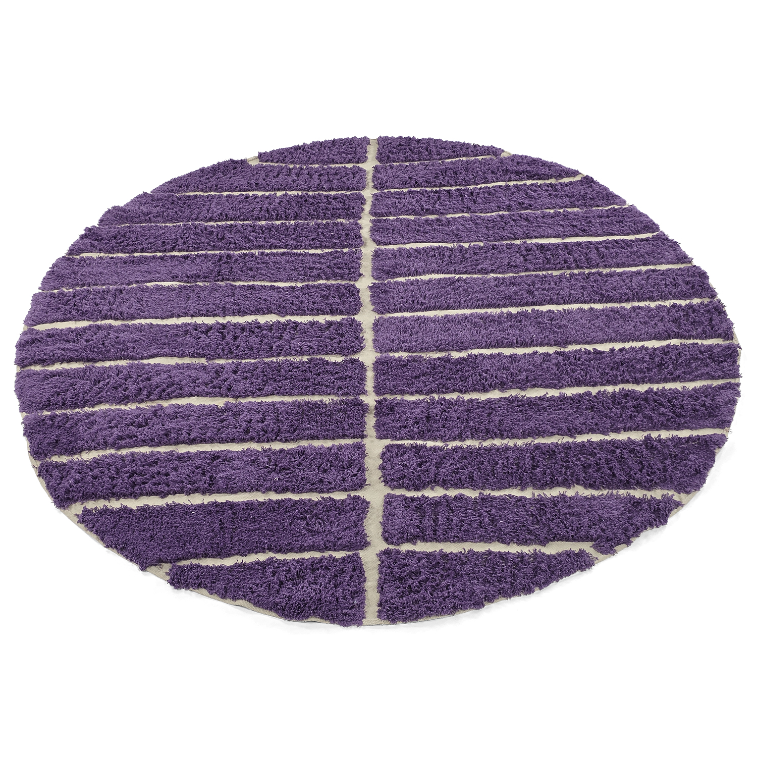 Rund Matta - Ikara Natural Cotton Shaggy (lila)
